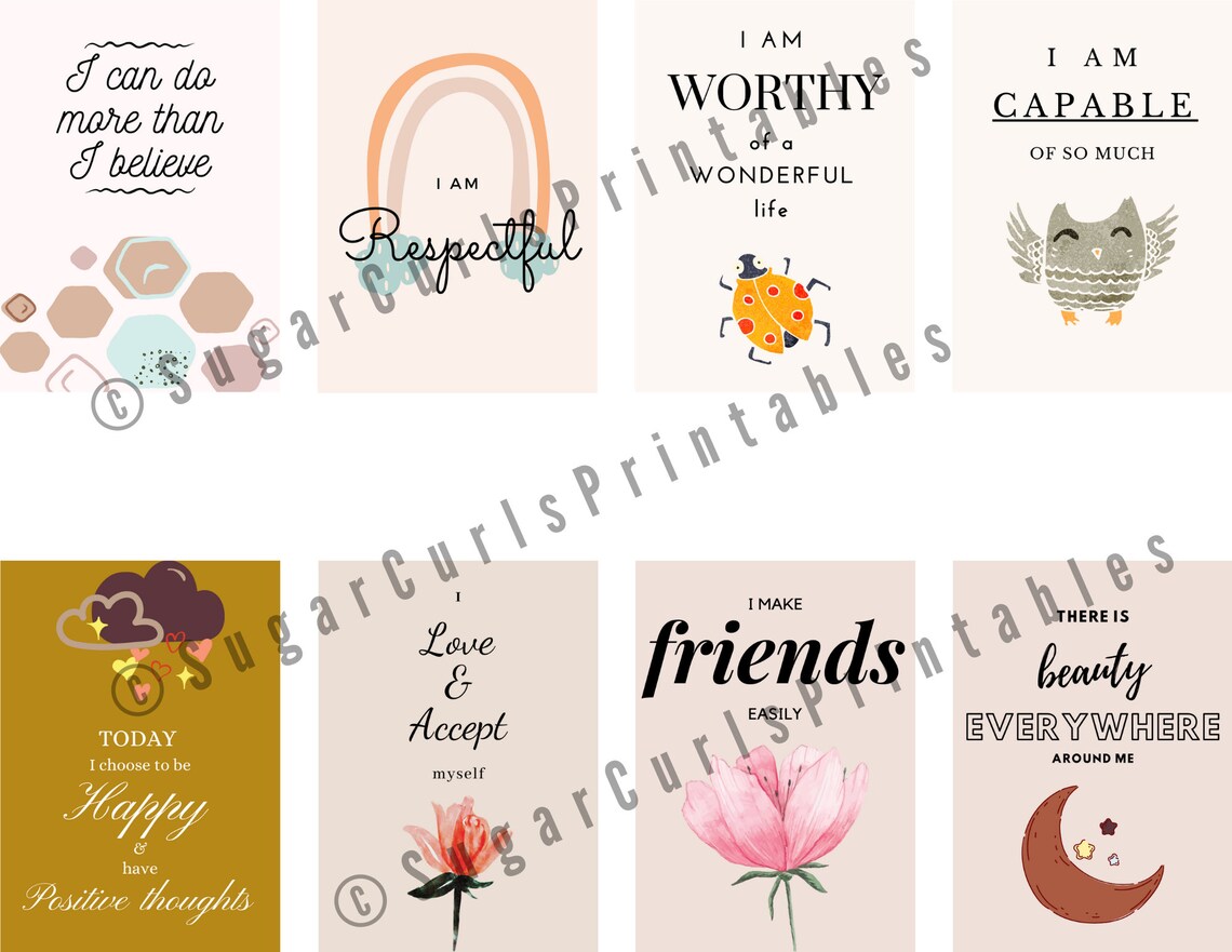KIDS Encouragement Cards Set of 50 Printable Affirmation | Etsy