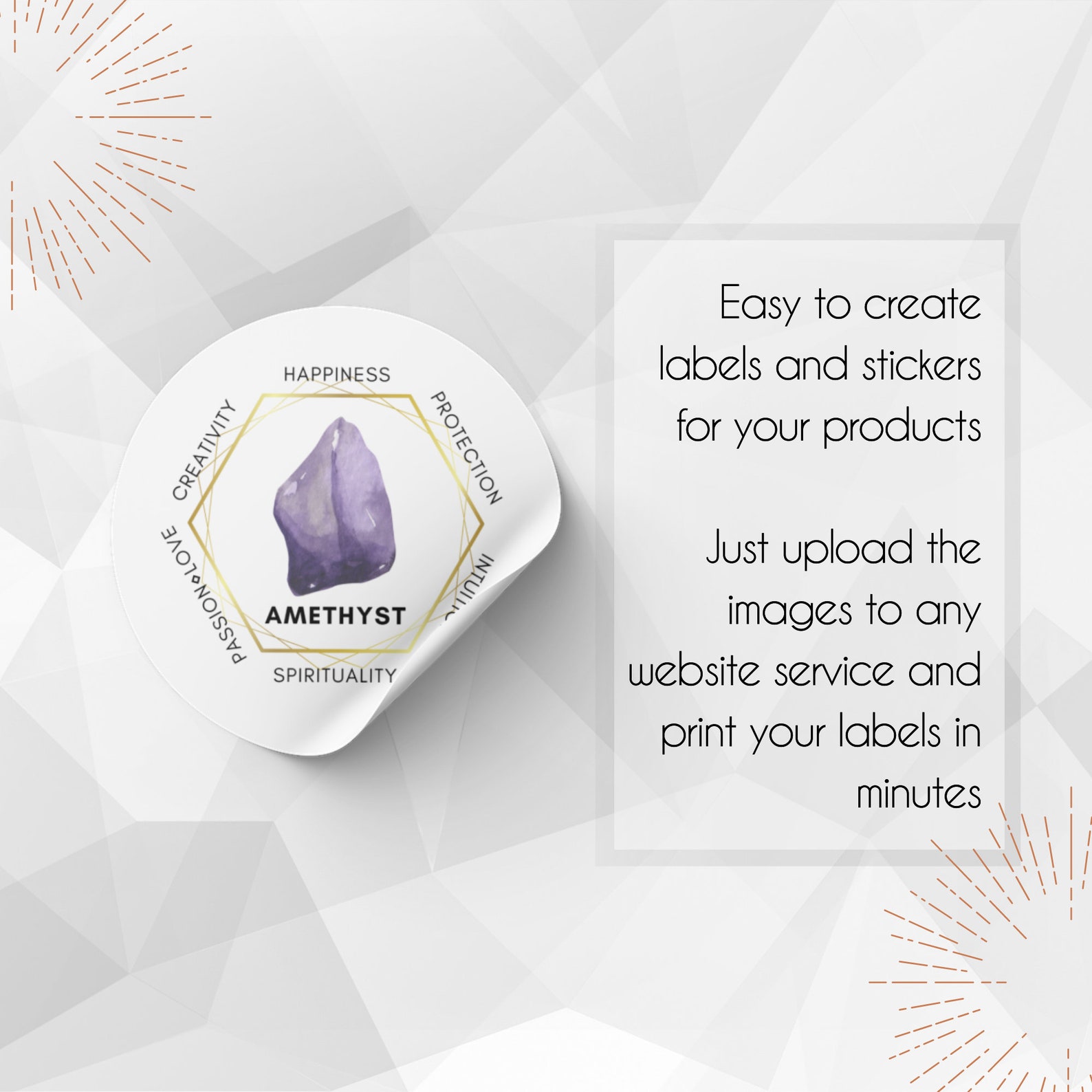Set of 60 Printable Crystal Meaning Cards. Printable Labels for ...
