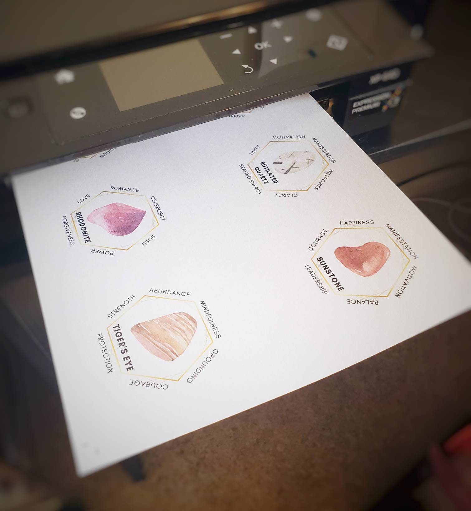 Custom Set of 10 Printable Crystal Meaning Cards. PICK YOUR OWN Digital ...