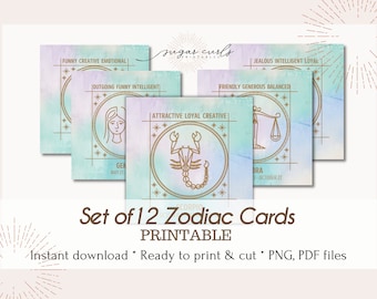 Zodiac Card Printable - Etsy