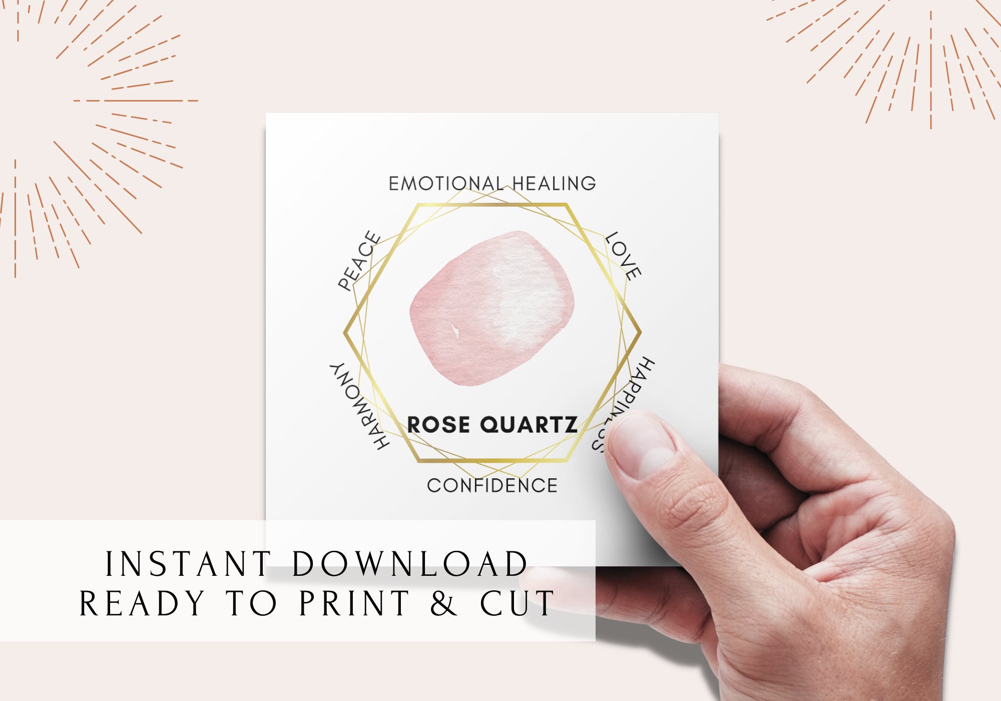 Amazonite Gemstone Printable Crystal Meaning Card. Product - Etsy