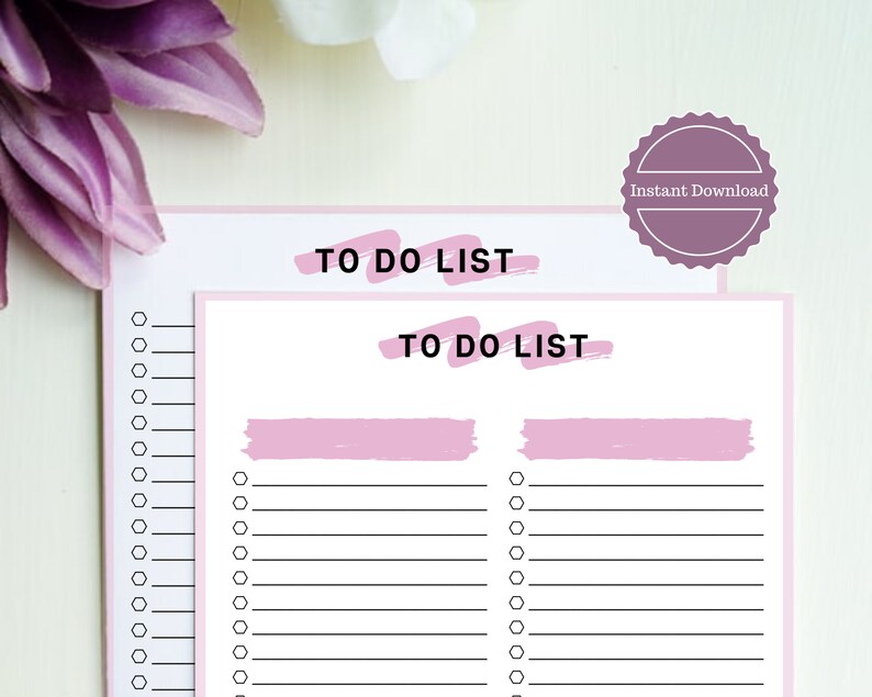 Printable to Do List Pages. Pink to Do List Notebook A4 Planner Inserts ...