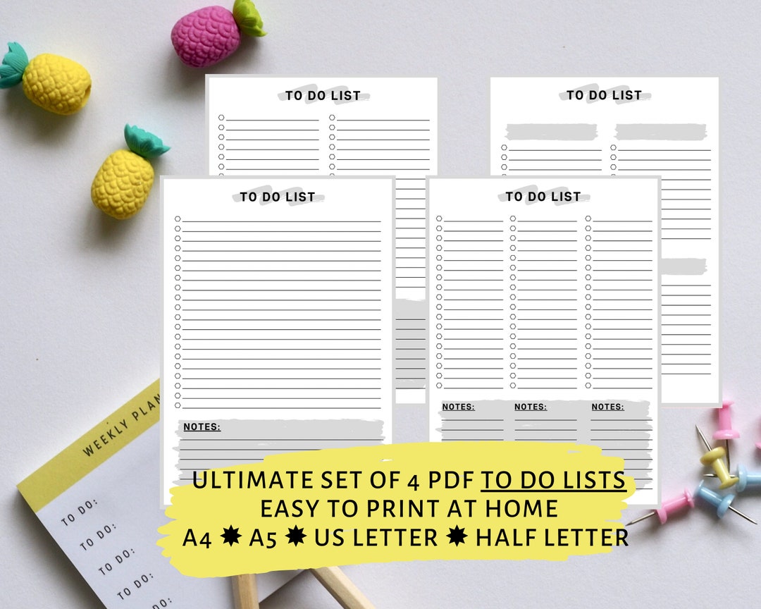 Printable to Do List Pages. to Do List Notebook A4 Planner Inserts ...