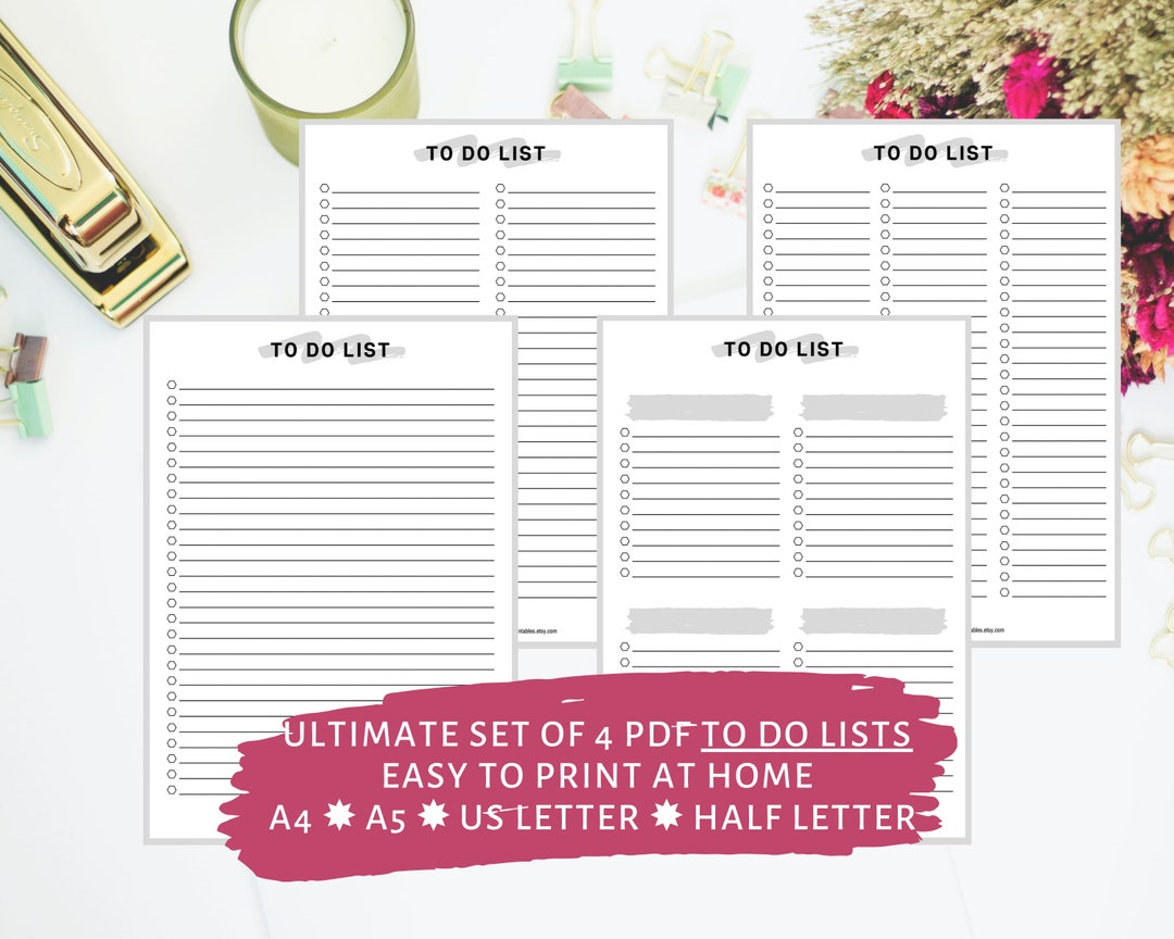 Printable to Do List Pages. to Do List Notebook A4 Planner Inserts ...