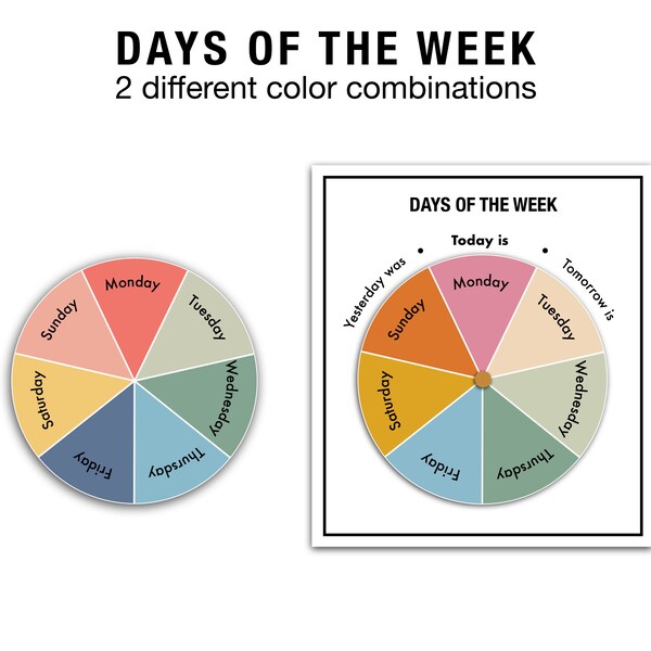 Days of the Week Wheel - Etsy