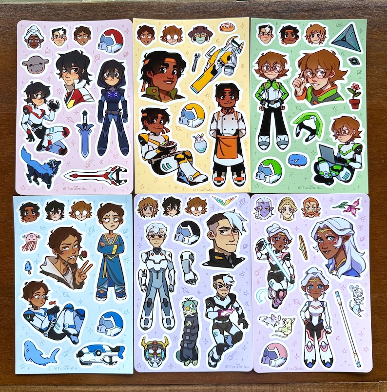 Voltron Character Sticker Sheets - Etsy