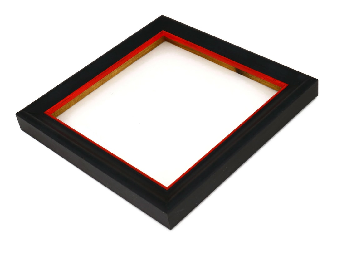 Satin Black Picture Frame With Your Choice of Accent Color and Size ...