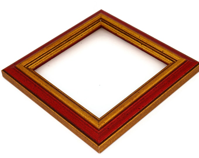 Gold and Red Picture Frame, Vintage Retro Design, Choice of Size and ...