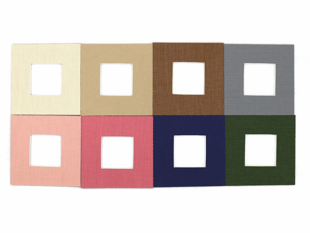 Square Linen Fabric Covered Custom Mat Board, Choice of Color and Size ...