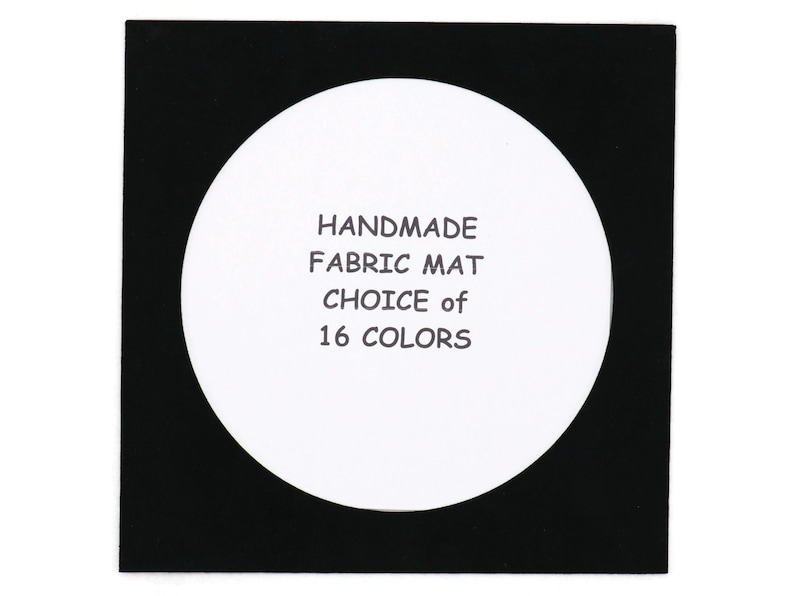 Square Mat Board With Round Opening, Quality Fabric Covered Custom Mat ...