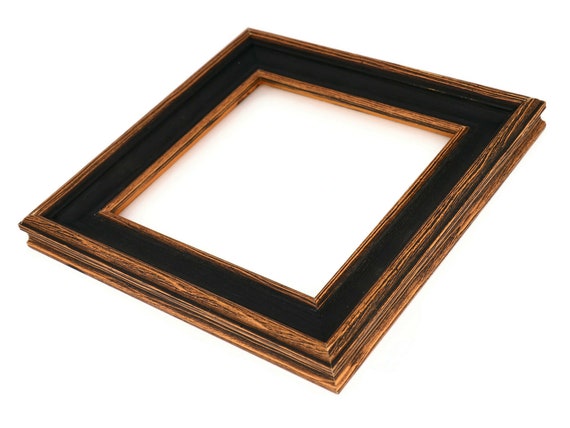 1970s Decor Rustic Picture Frame With Wide Black Panel Choice - Etsy