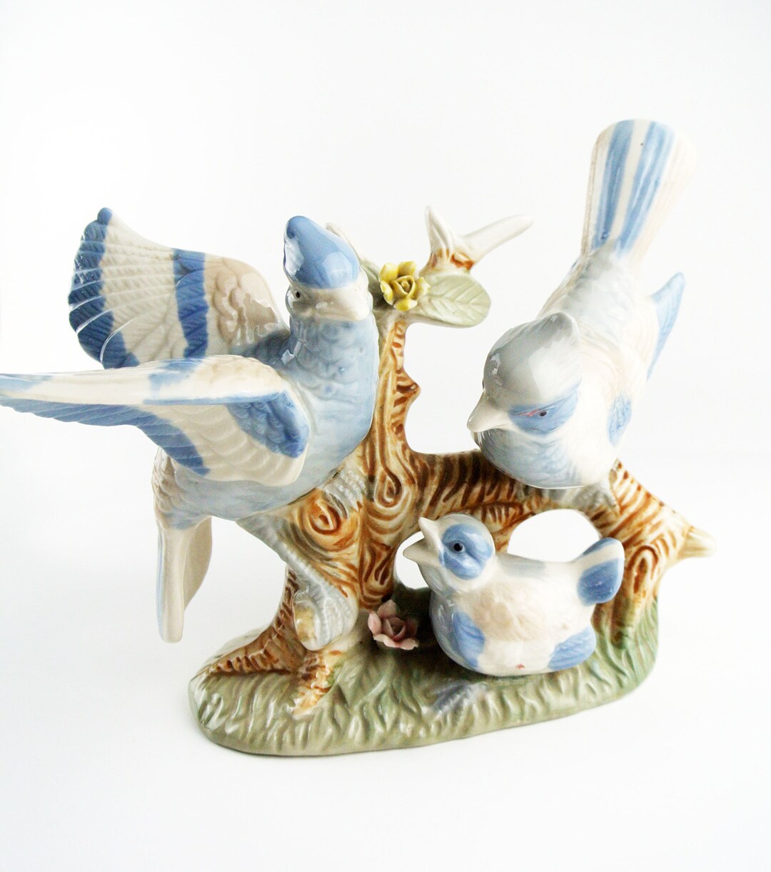 Vintage Blue Jay Birds Figurines | Collectible Ceramic Blue Jay Birds ...
