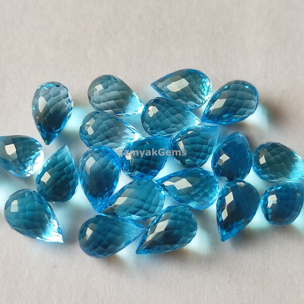 Blue Topaz Briolette - Etsy