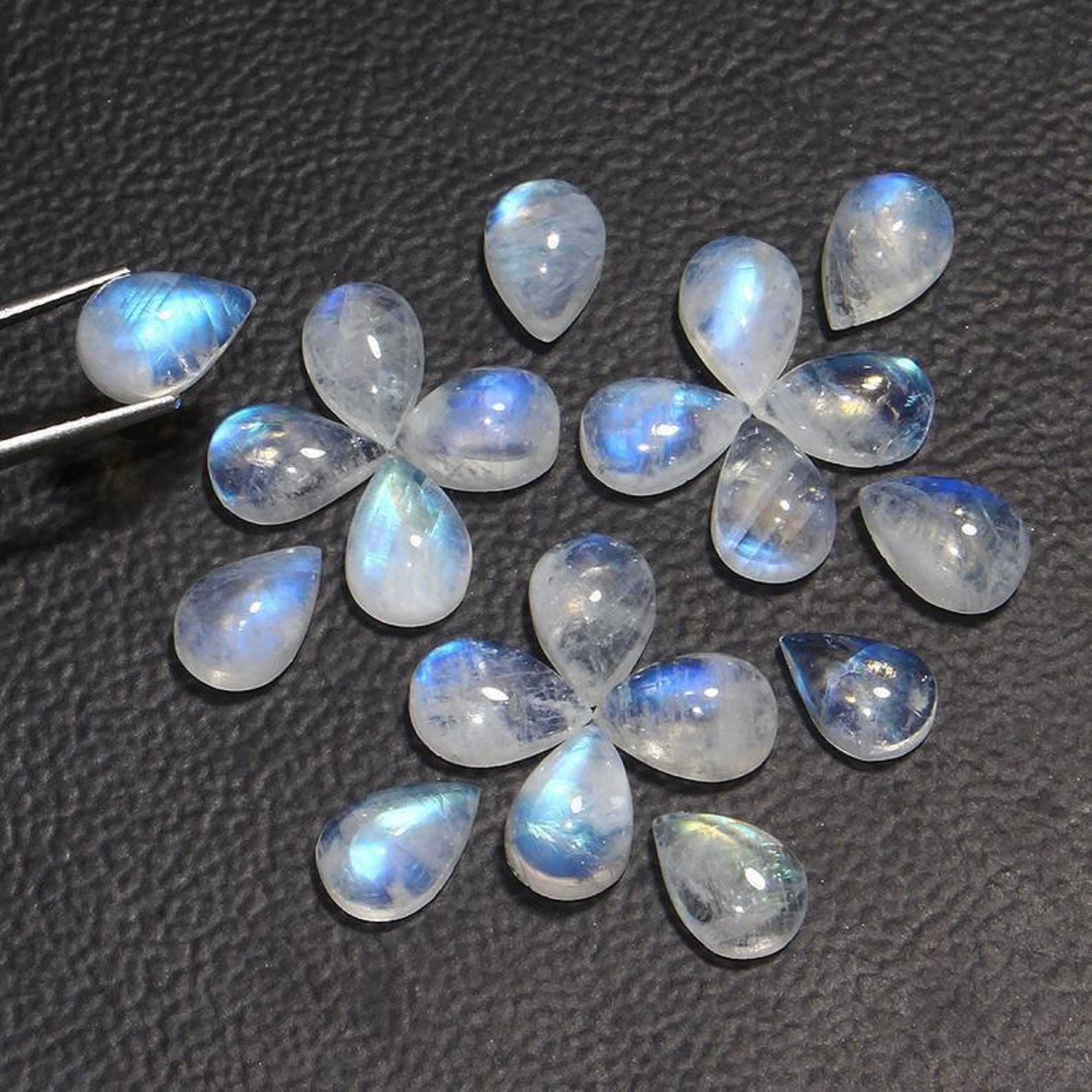 Pear Moonstone Cabochon Loose Blue Moonstone Lot 3x5-7x5mm | Etsy