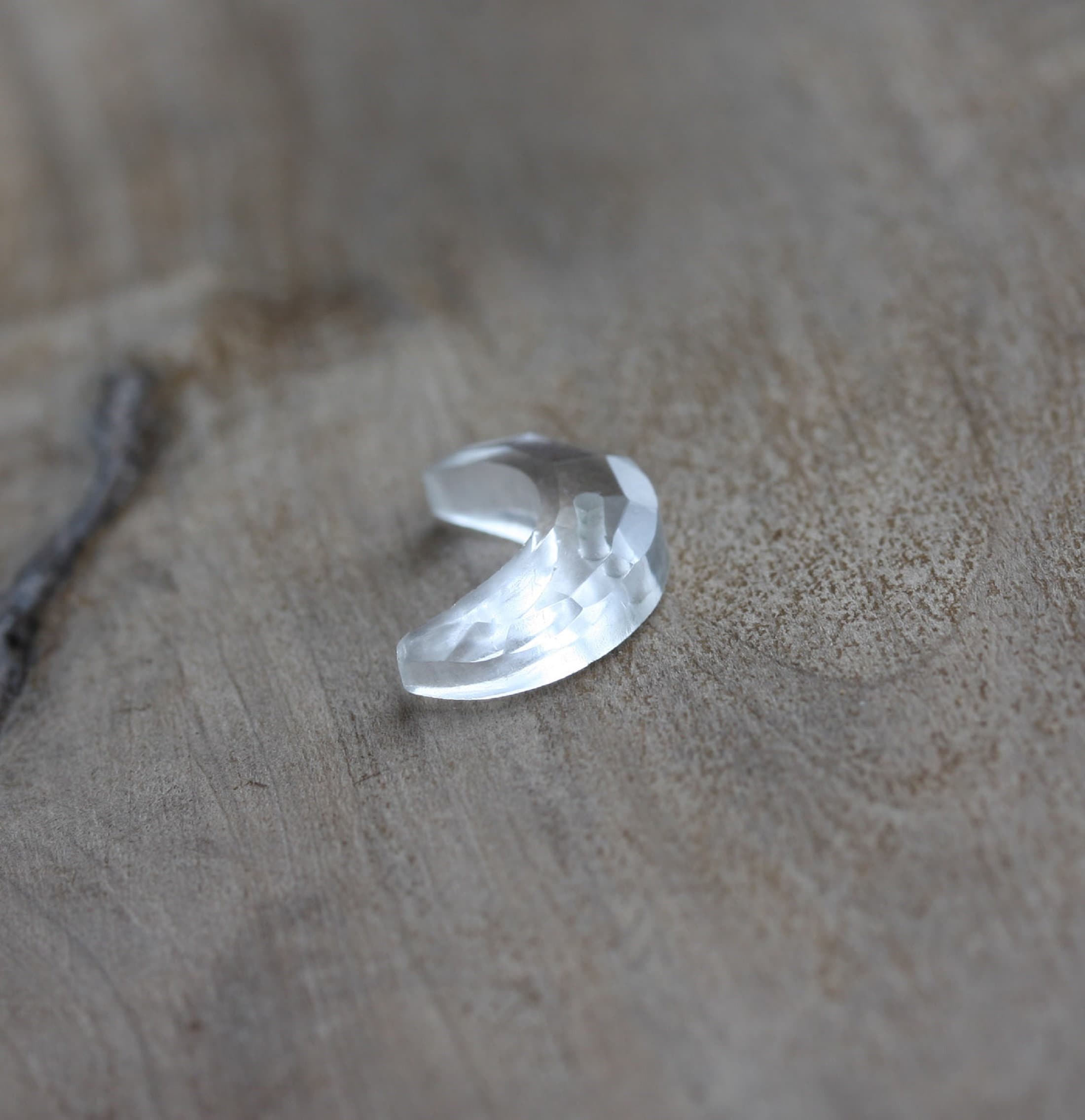 Natural Crystal Quartz Faceted Moon Crescent Moons Quartz | Etsy