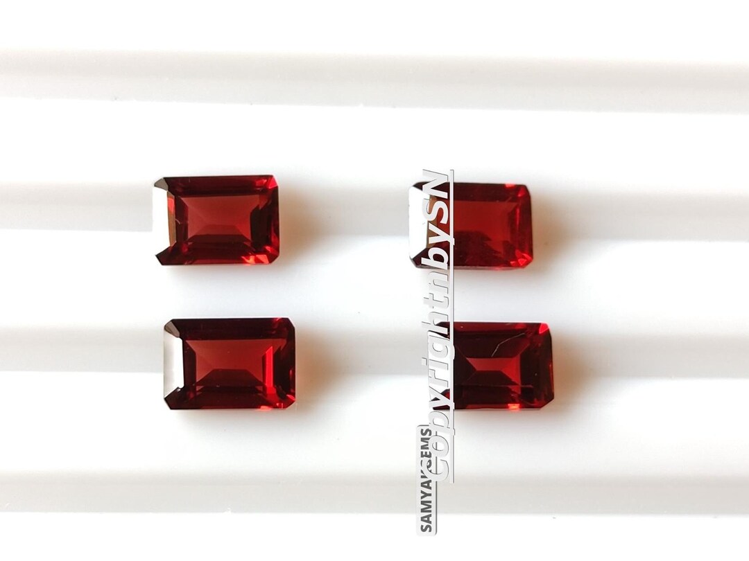 Top Grade Garnet 6x4mm Octagon Cut Gemstone: Loose Faceted Garnet ...