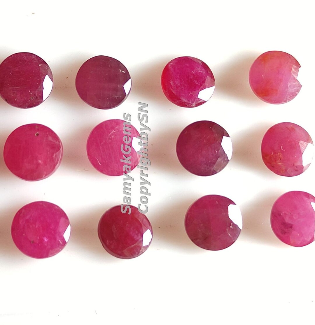 AAA+ Ruby Unheated 5mm Round Gemstone Loose Brilliant Cut Ruby Stones ...