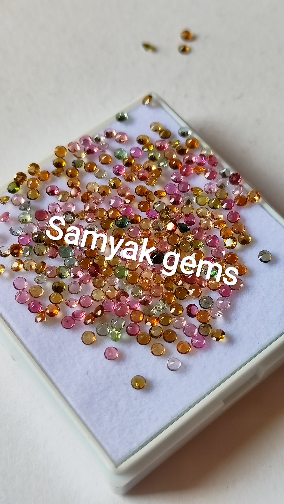 AAA Multi Tourmaline Gemstone Lot: 2mm-2.5mm Faceted Round Cut Stones ...