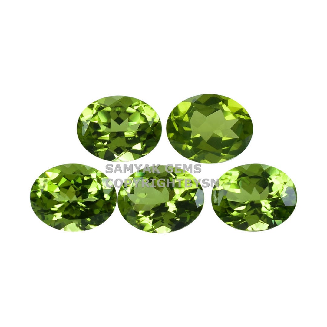 AAA+ Natural Peridot 6x8mm - 7x9mm Oval Gemstone - Loose Peridot 6x8mm ...