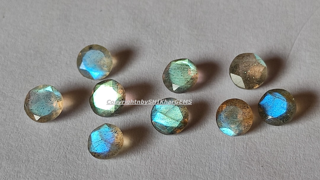 High Quality Blue Fire Labradorite 2mm-3mm Faceted Round Gemstones Lot ...