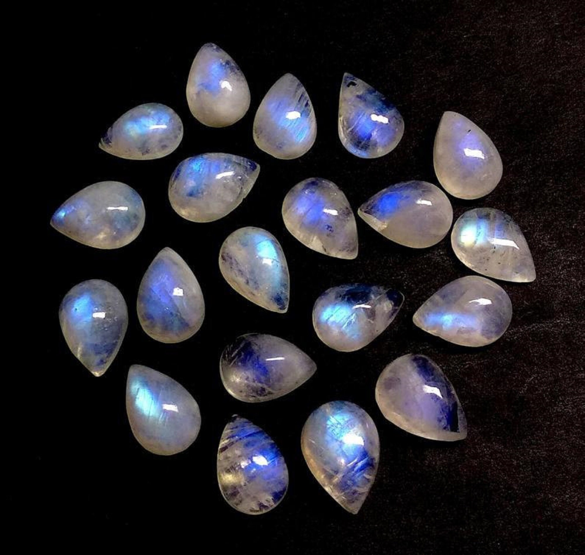 Pear Moonstone Cabochon Loose Blue Moonstone Lot 3x5-7x5mm | Etsy