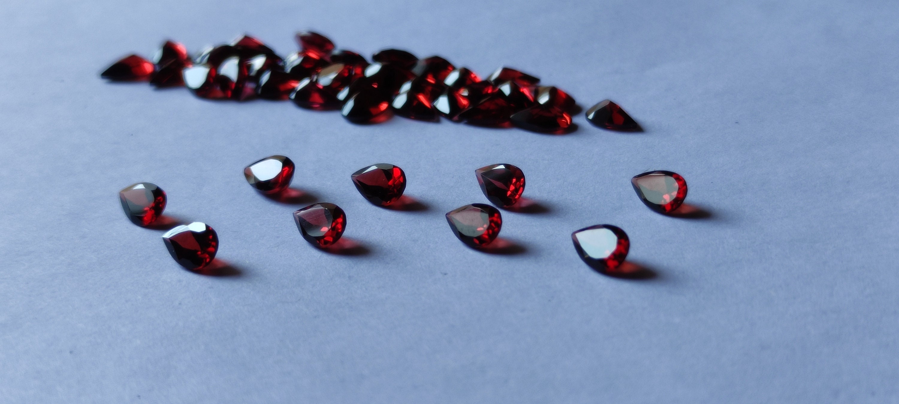 Natural Faceted Garnet Pear-6x4mm Garnet Cut Pear Garnet - Etsy UK