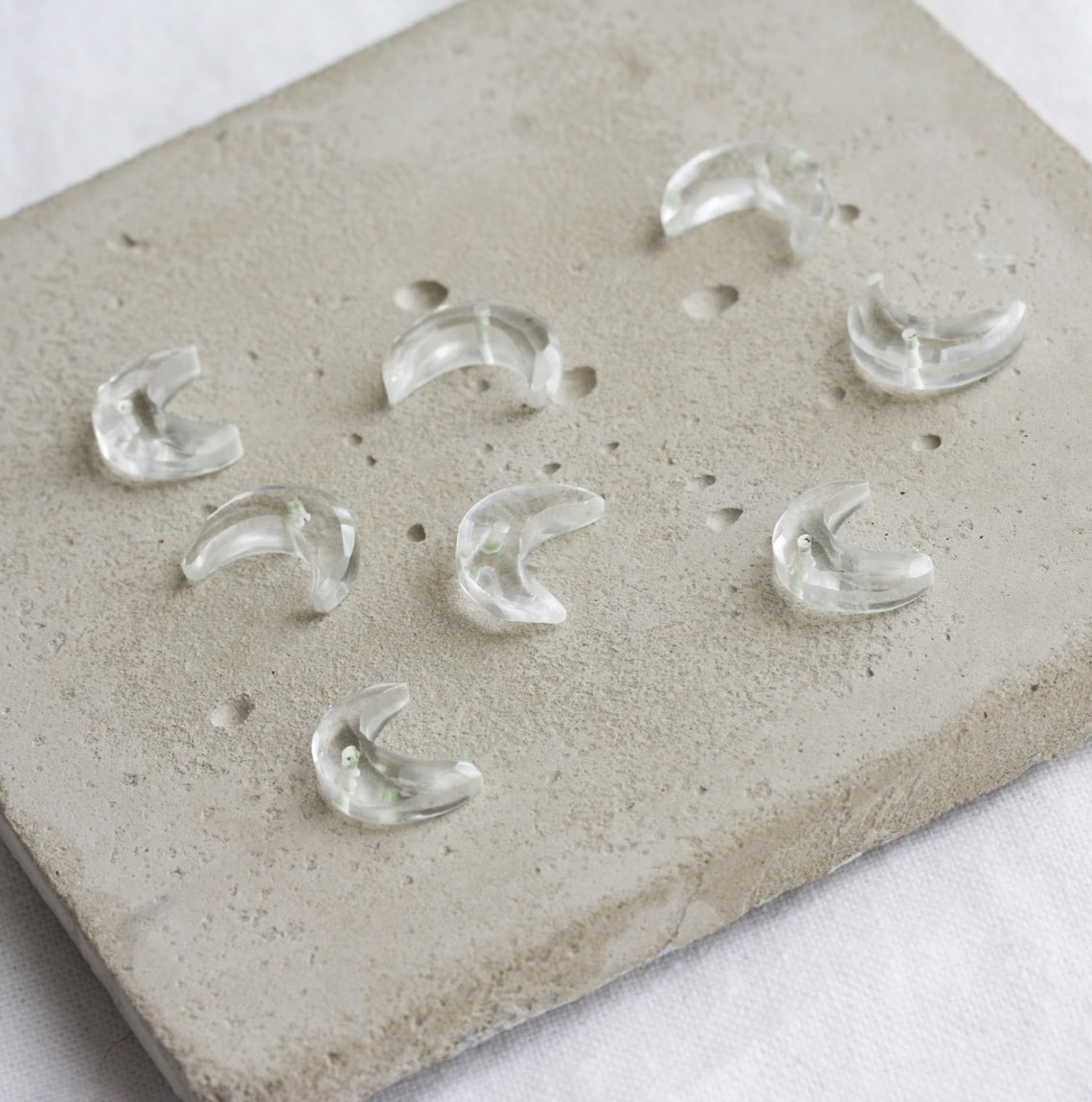 Natural Crystal Quartz Faceted Moon Crescent Moons Quartz | Etsy