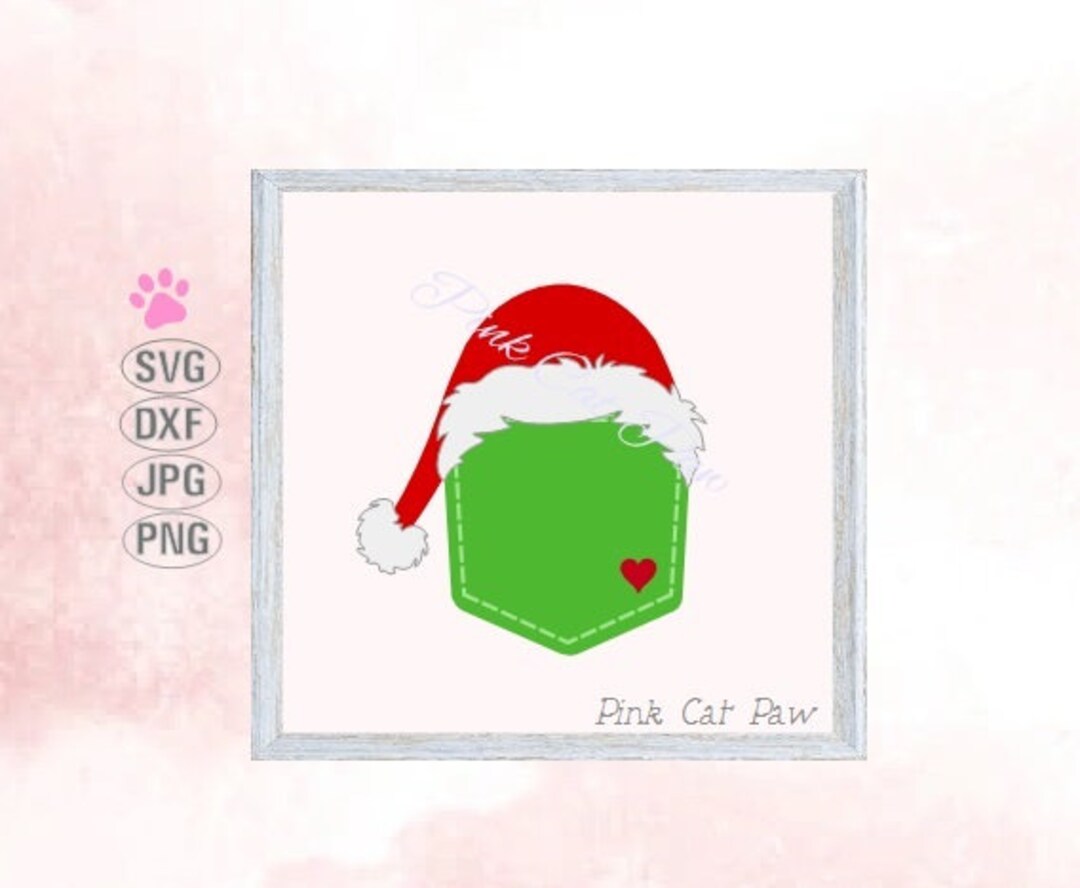 Santa Pocket Svg, Santa Hat Svg, Santa Hat Pocket Svg, Santa Hat Cut ...