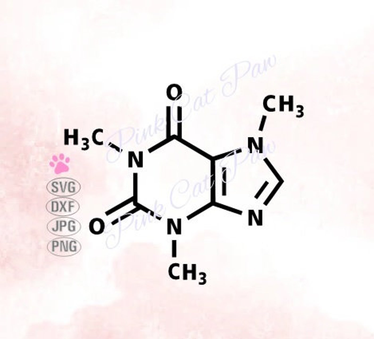 Caffeine Svg Caffeine Molecule Svg Molecule Svg Coffee Svg Etsy Singapore