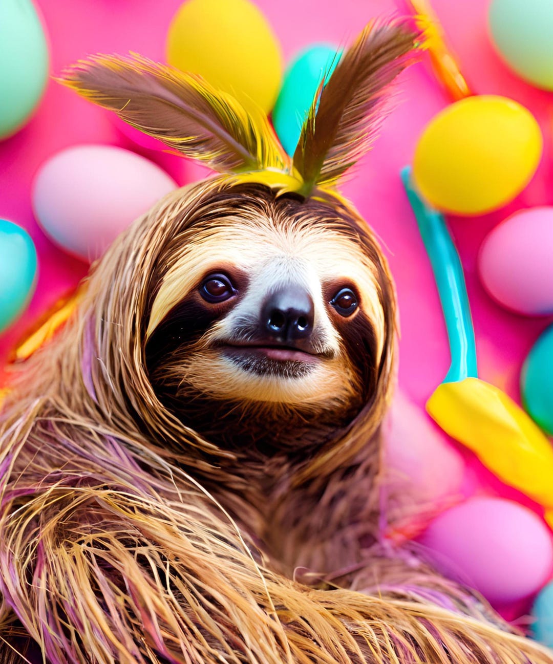 Cute Easter Sloth Trio Digital Art - Whimsical Spring Printable ...