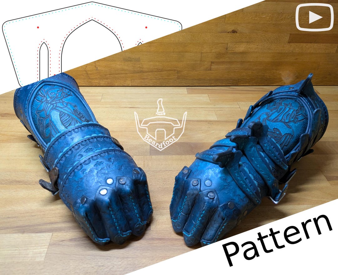 Digital Leather Gothic Bracers PATTERN - Cathedral Set - Etsy