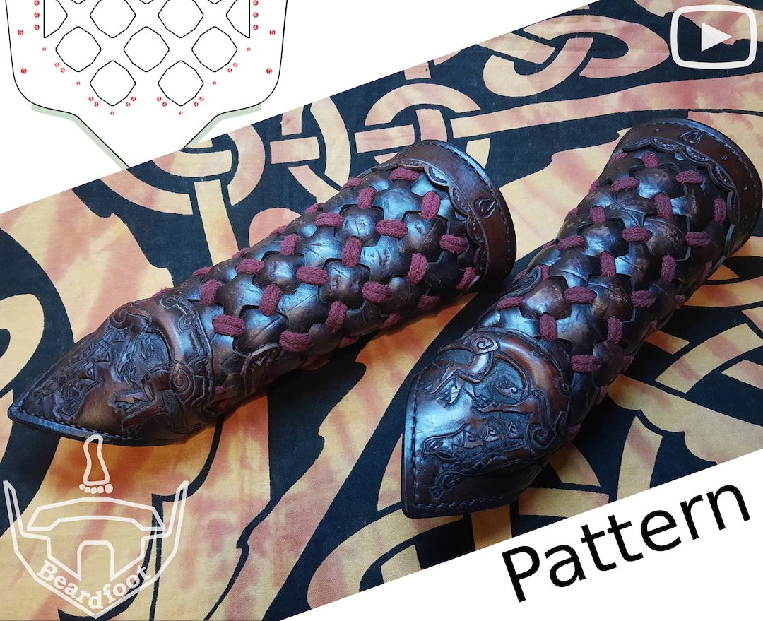 Digital Leather Dragon Bracers PATTERN - Fire Set - Etsy