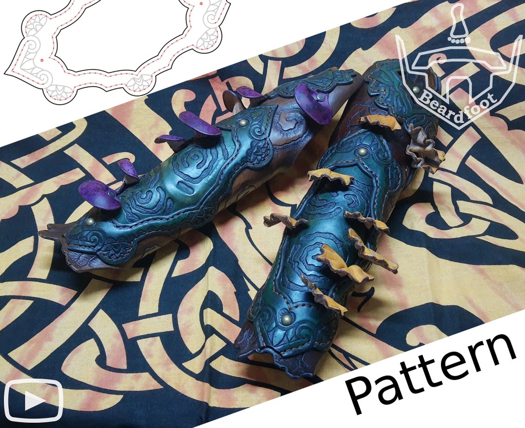 Digital Leather Mushroom Bracers PATTERN - Nature Set - Etsy