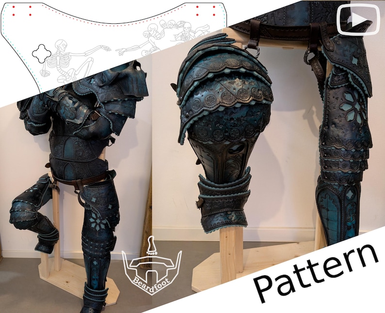 Digital Leather Gothic Leg Armor PATTERN - Cathedral Set - Etsy