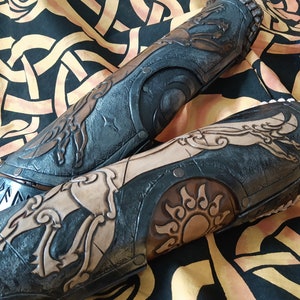 Digital Leather Wolf Bracers PATTERN Viking Set - Etsy