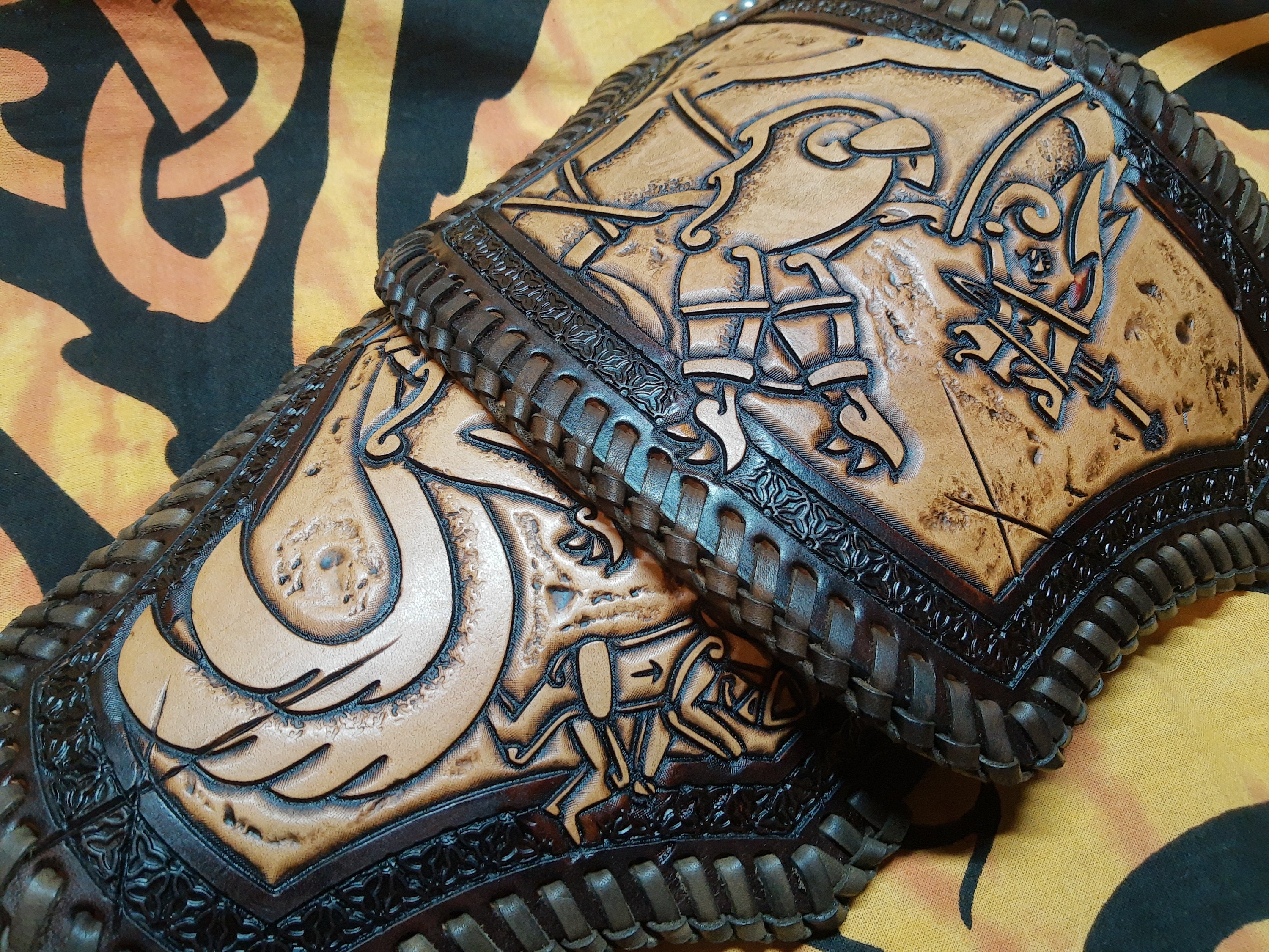 Digital Leather Serpent and Wolf Thigh Armor PATTERN - Viking Set - Etsy