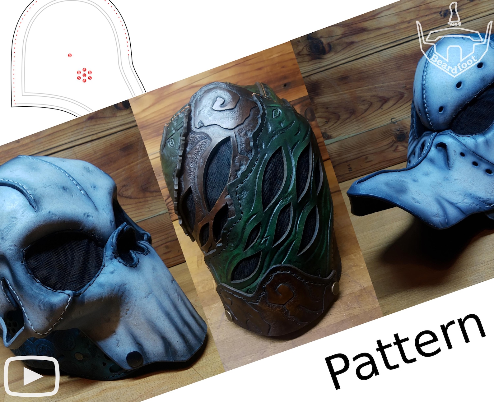 Digital LARP Leather 6 in 1 Helmet PATTERN - Nature Set - Etsy