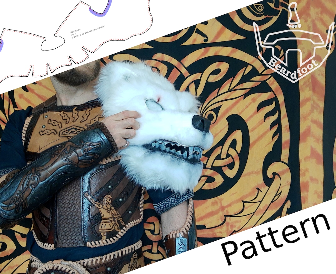 Digital Leather Wolf Head PATTERN - Viking Set - Etsy