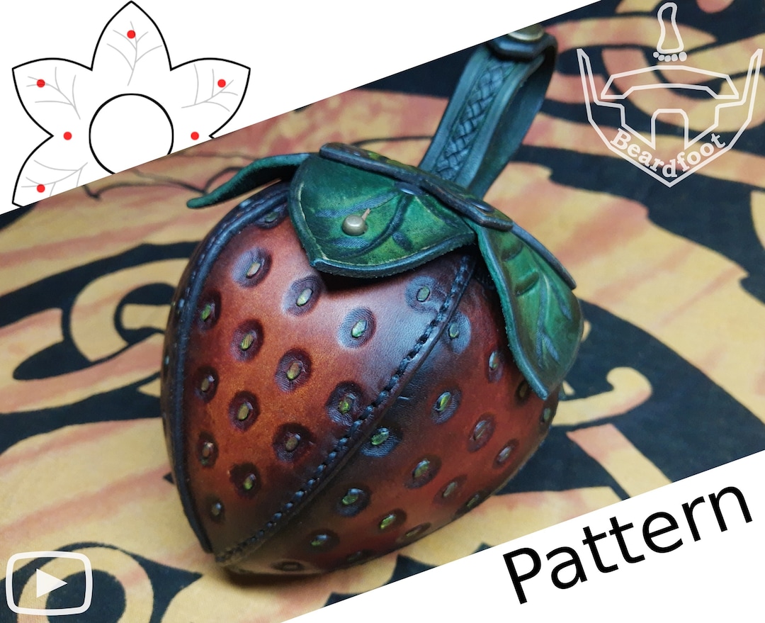 Digital Leather Strawberry Bag PATTERN - Nature Set - Etsy