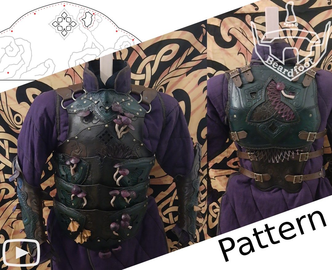 Digital Leather Mushroom Chest Armor PATTERN - Nature Set - Etsy