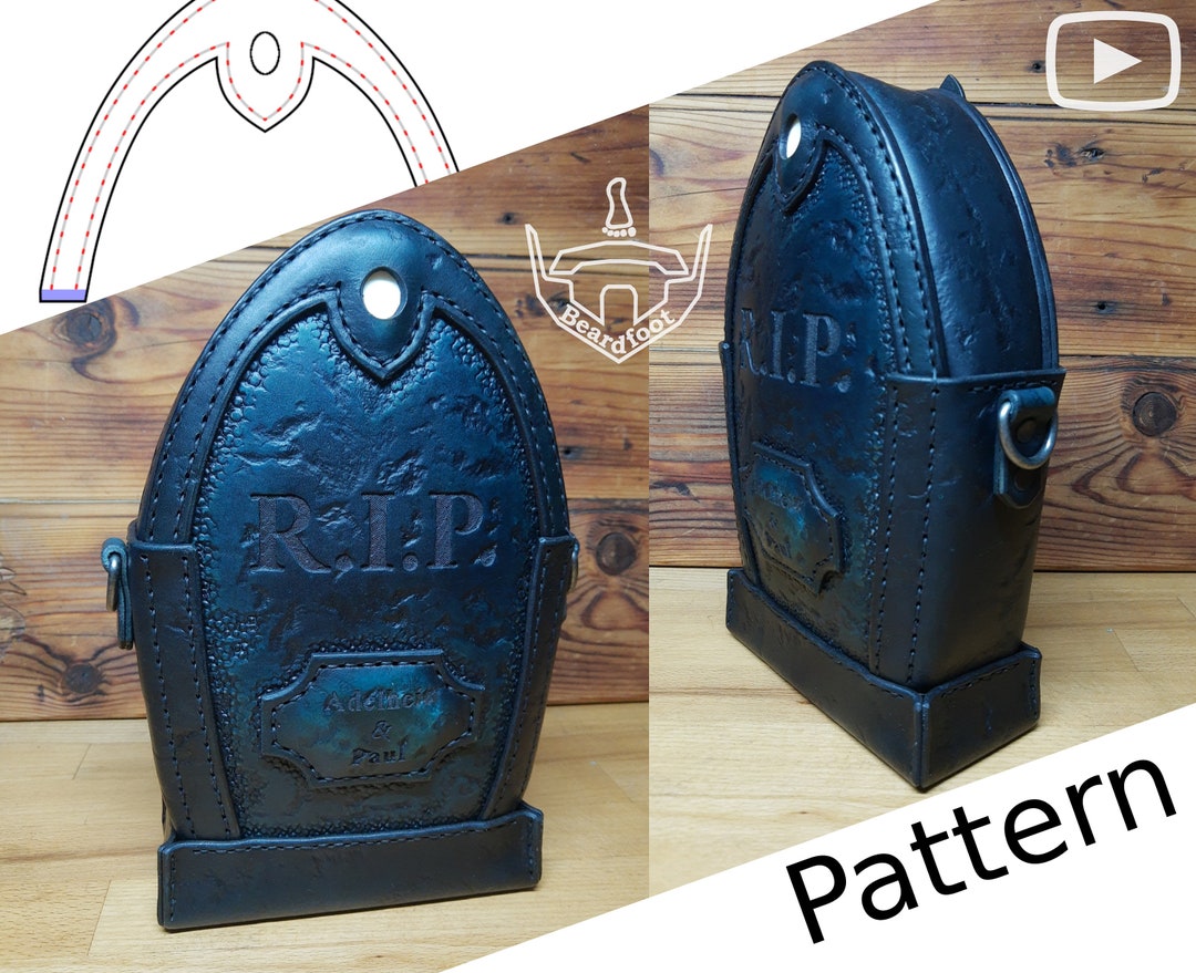 Digital Leather Tombstone Bag PATTERN - Witches Gear - Etsy