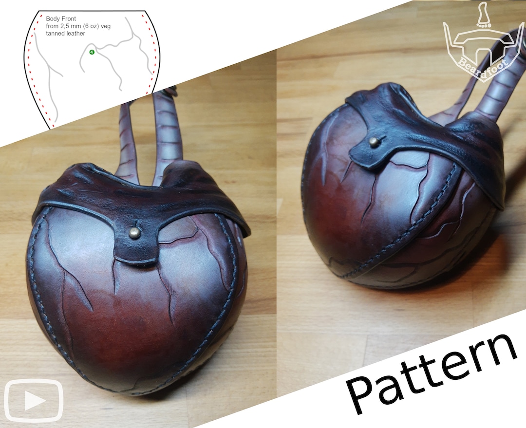 Digital Leather Heart Bag PATTERN - Witches Gear - Etsy