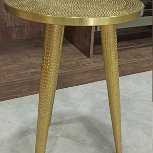Moroccan Brass Side Table - Etsy