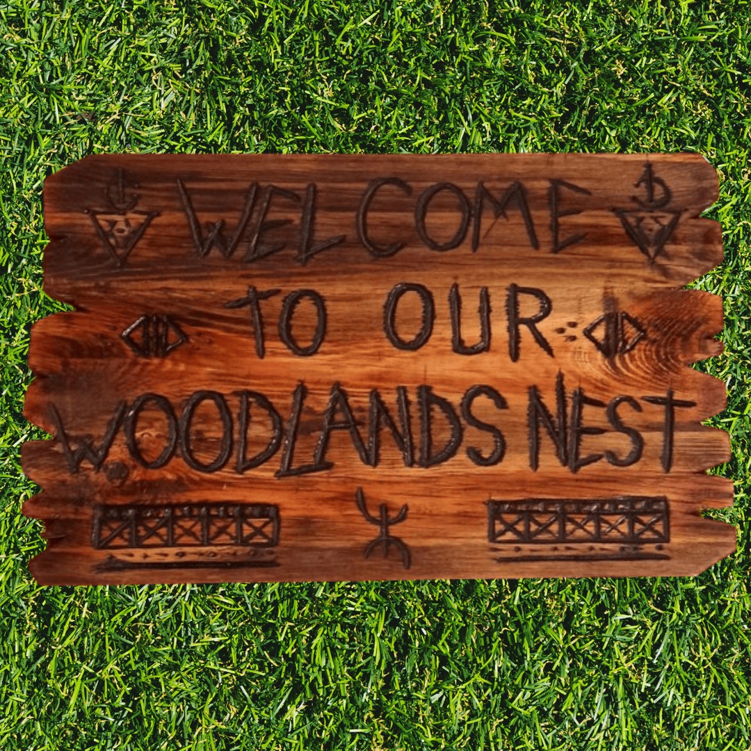 Berber Style Outdoor Hand Carving Sign, Custom Wooden Carved Cabin Sign ...