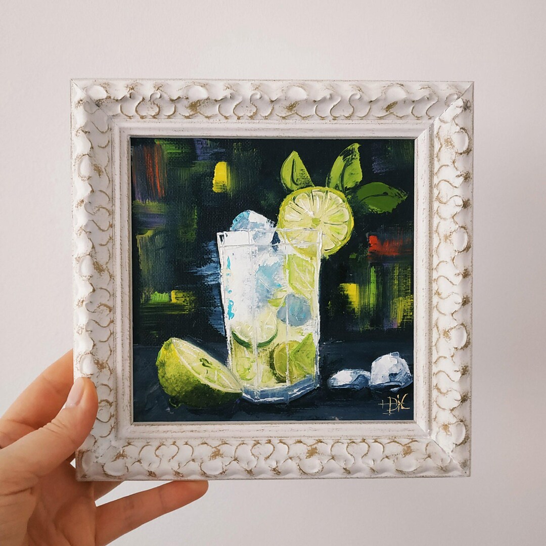 Mojito Original Oil Painting Impasto Wall Art Kitchen Decor 3D Art ...