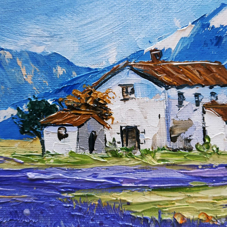 Lavender Field Painting Provence Original Art Impasto Oil Painting ...