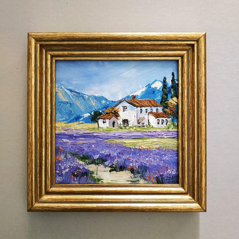 Lavender Field Painting Provence Original Art Impasto Oil Painting ...