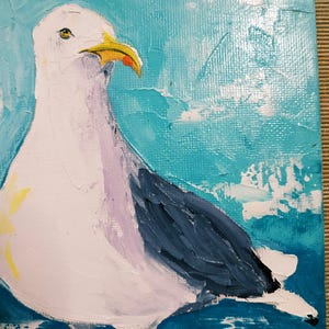 Gull Painting Seagull Wall Art Birds Artwork Original Art Impasto ...