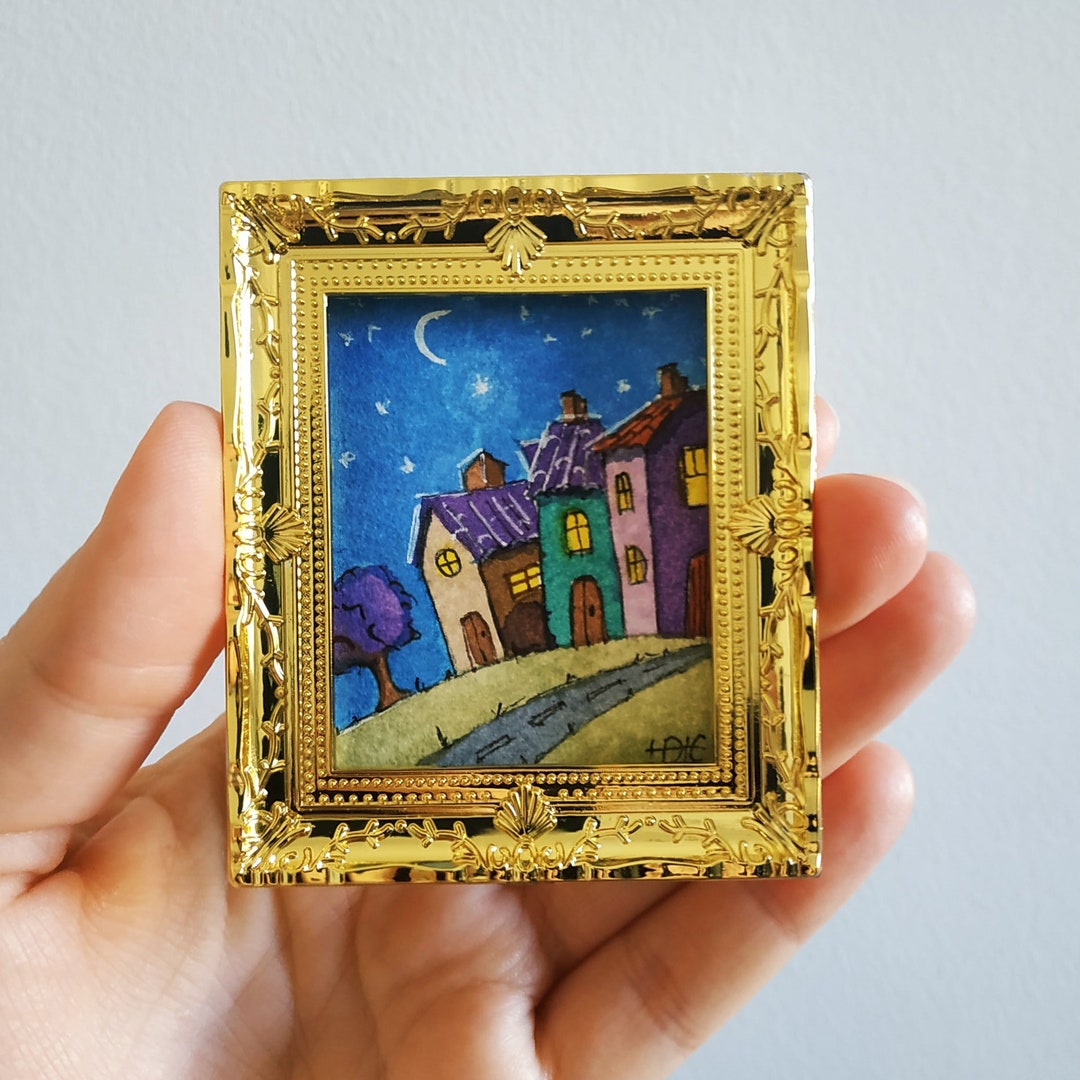 Tiny Painting Miniature House Landscape Art Tiny Watercolor Original ...