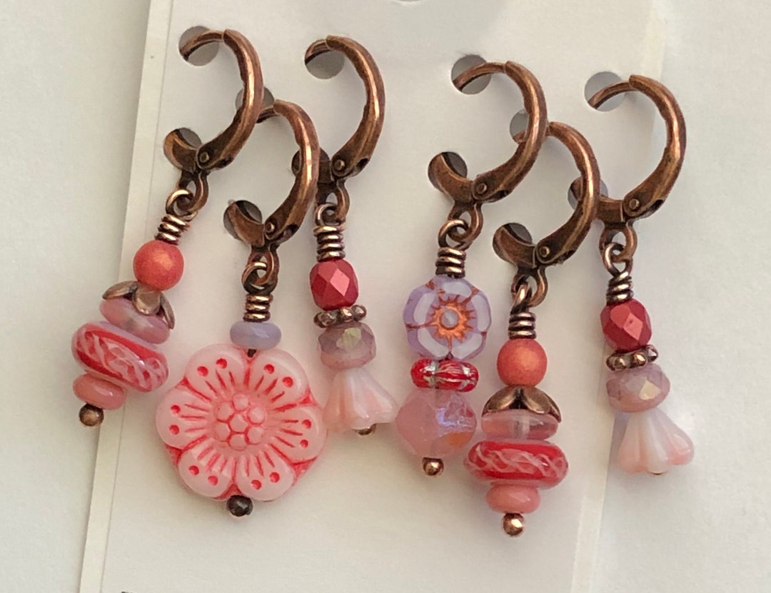 Lucy, a Set of Six Removable Stitch Markers for Knitting & Crochet. - Etsy